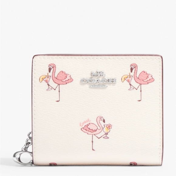 Coach | Bags | Nwt Coach Snap Wallet With Flamingo Print Ck435 Fast ...